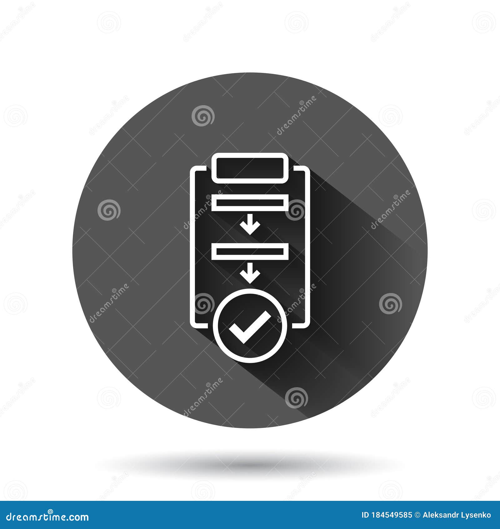 Procedure List Icon in Flat Style. Document Project Vector Illustration ...