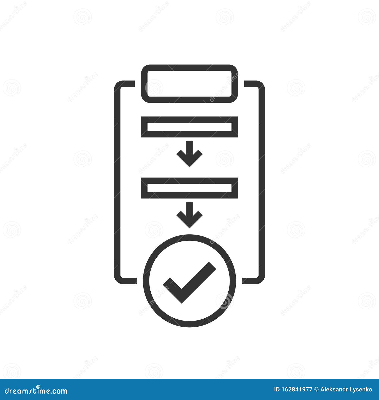 Procedure List Icon In Flat Style. Document Project Vector Illustration ...