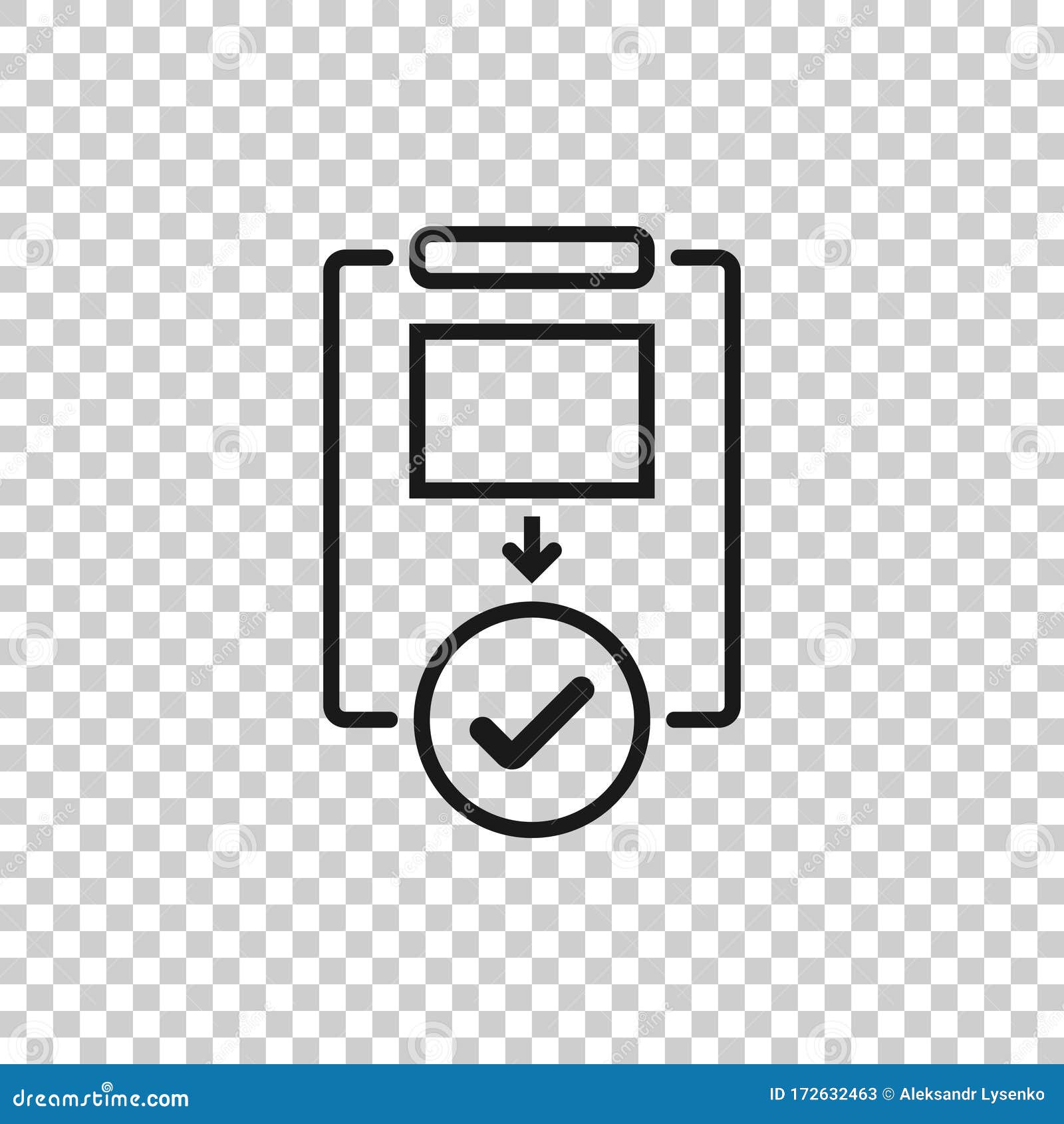 Procedure List Icon In Flat Style. Document Project Vector Illustration ...