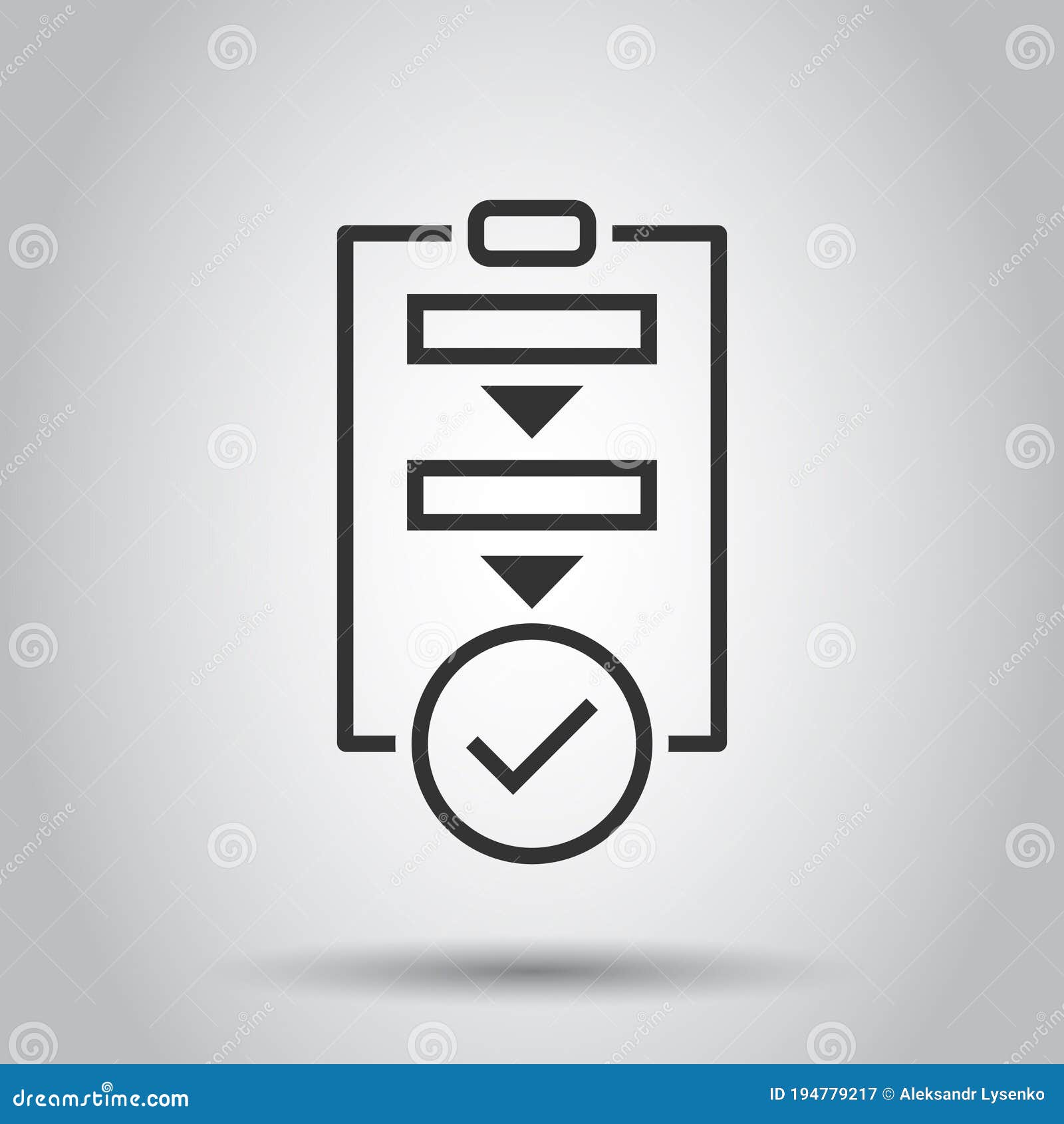 Procedure List Icon in Flat Style. Document Project Vector Illustration ...