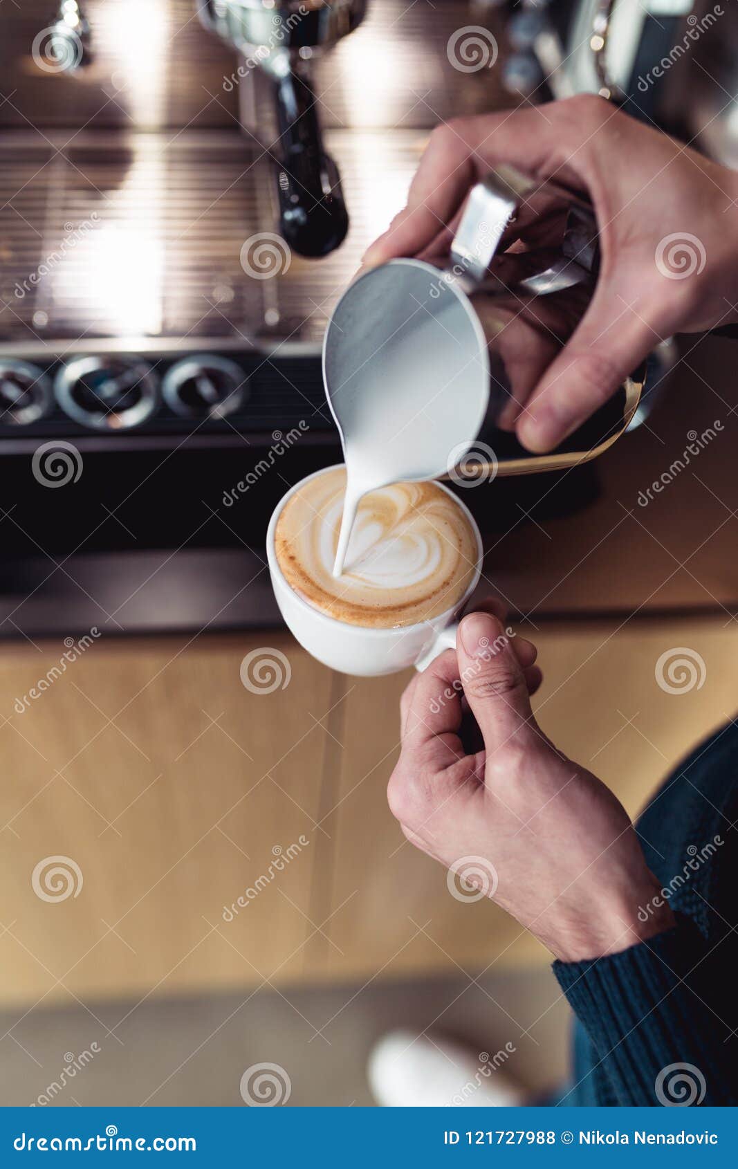 Coffee Shop Work and Interiors Stock Photo - Image of milk, barista ...