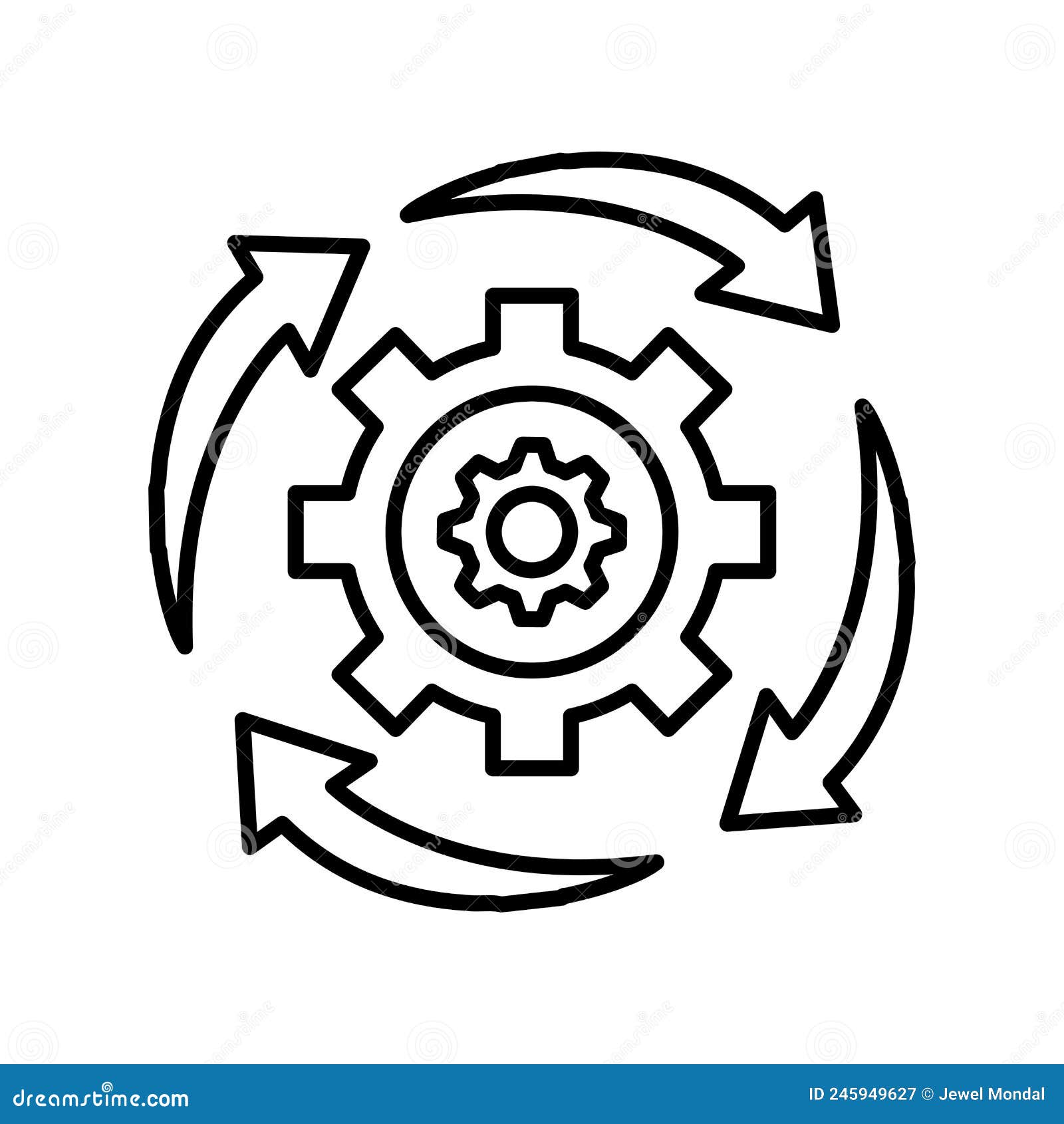 Procedure, Process, Processing Line Icon. Outline Vector Stock Vector ...