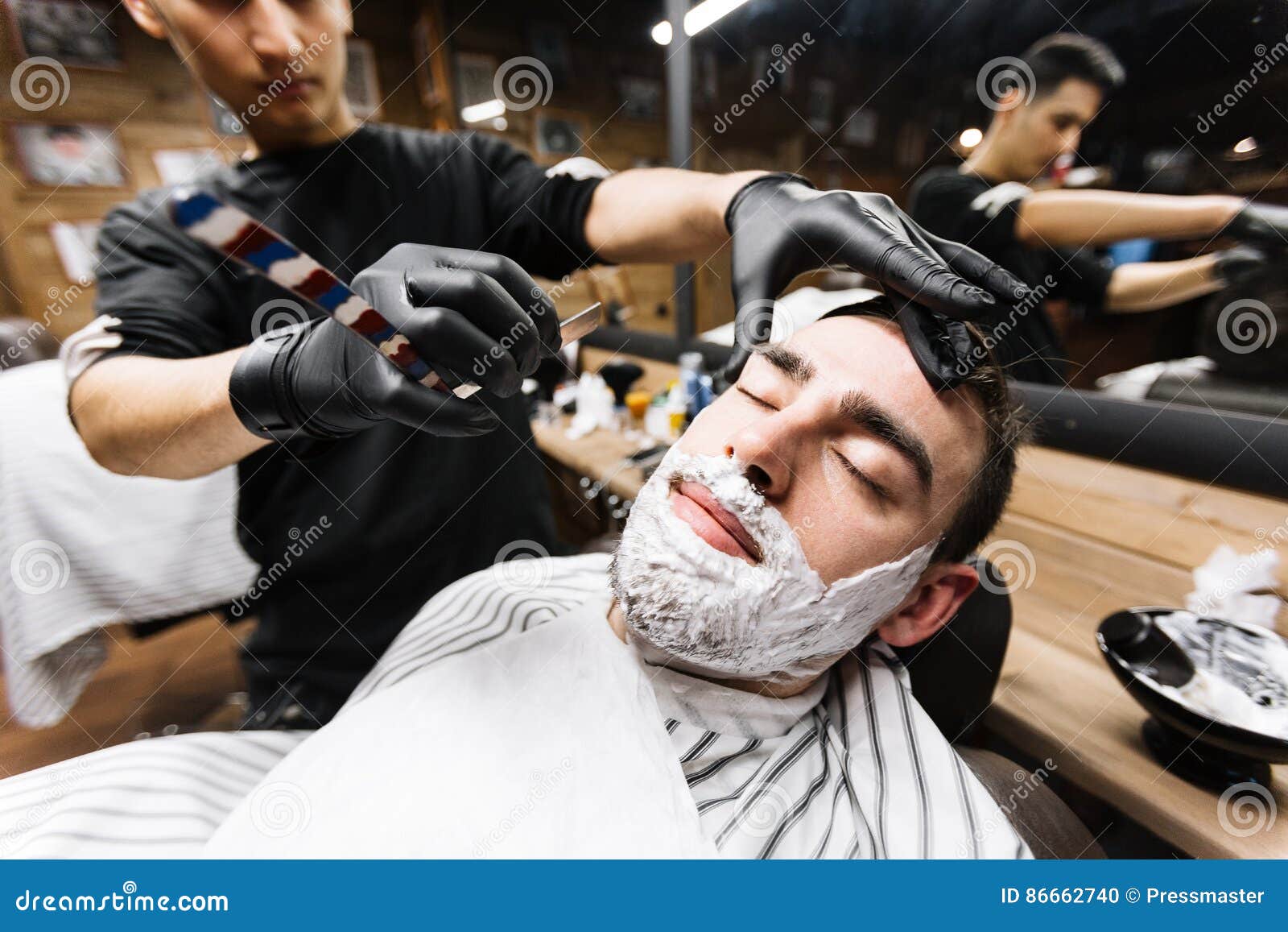 Procedure of shaving stock photo. Image of razorblade - 86662740