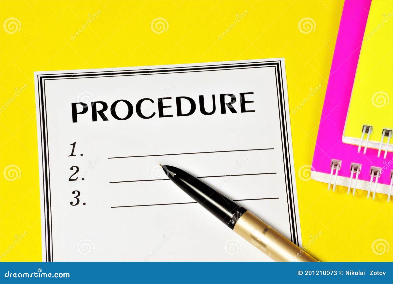 Procedure. Text Label on the Planning Form Stock Image - Image of ...