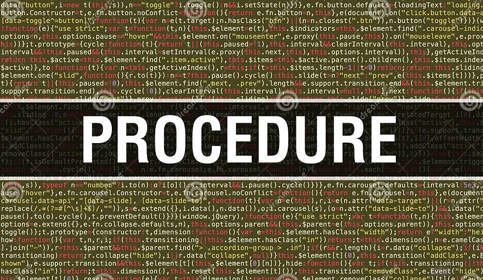 Procedure Text Written On Programming Code Abstract Technology 4956