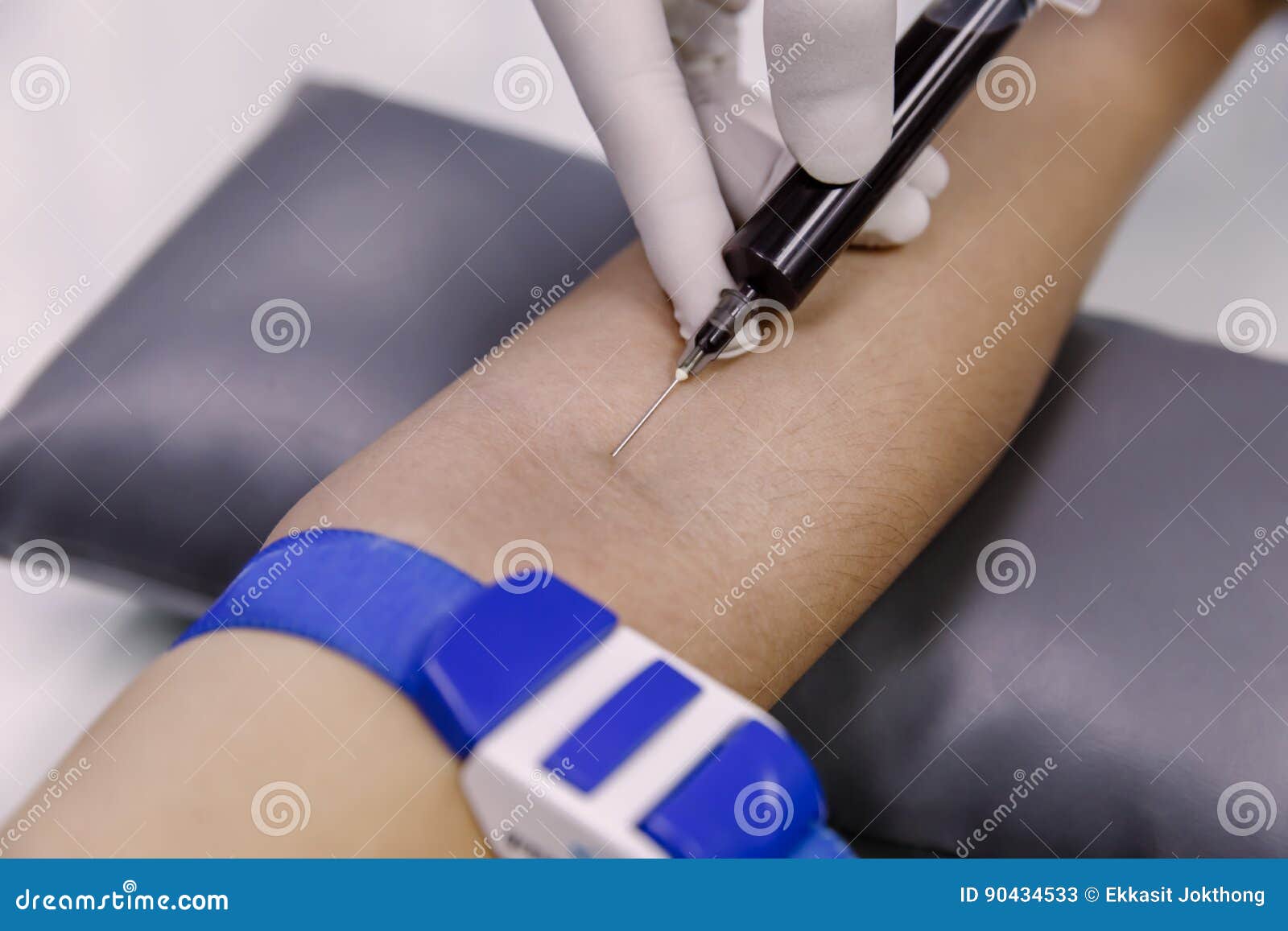 The Procedure Use Needle of Blood Collection from the Patient`s Stock ...