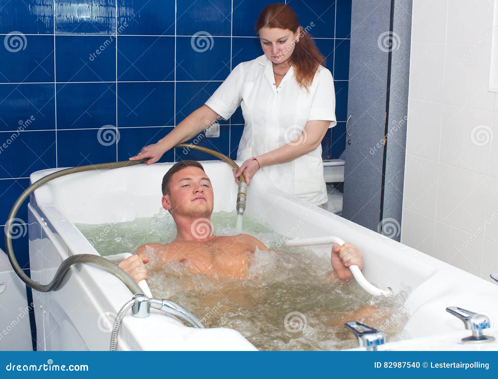 Procedure in the Whirlpool Hydrobath Stock Photo - Image of person ...