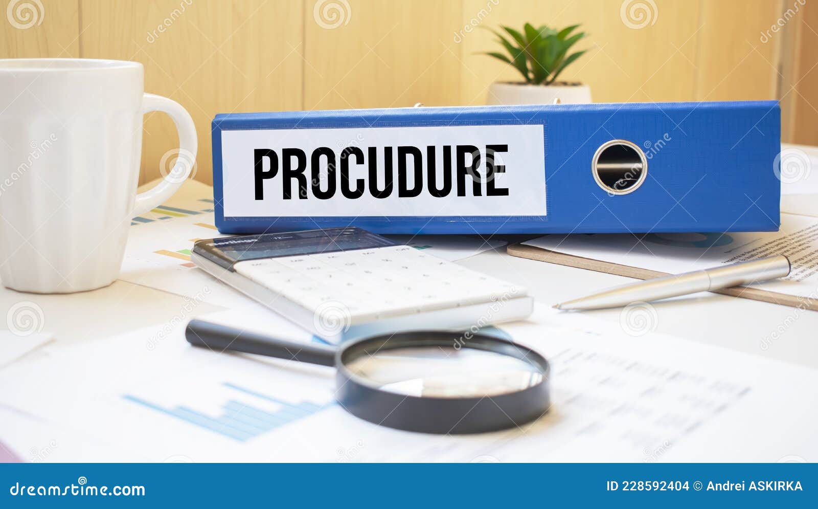 Procedure Words on Labels with Document Binders Stock Photo - Image of ...