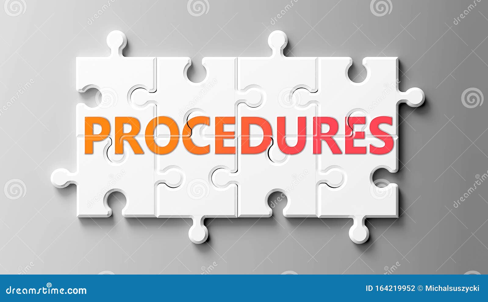 Procedures Complex Like a Puzzle - Pictured As Word Procedures on a ...