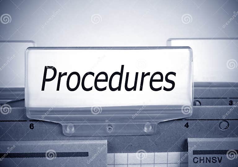 Procedures Folder in the Office Stock Photo - Image of management ...