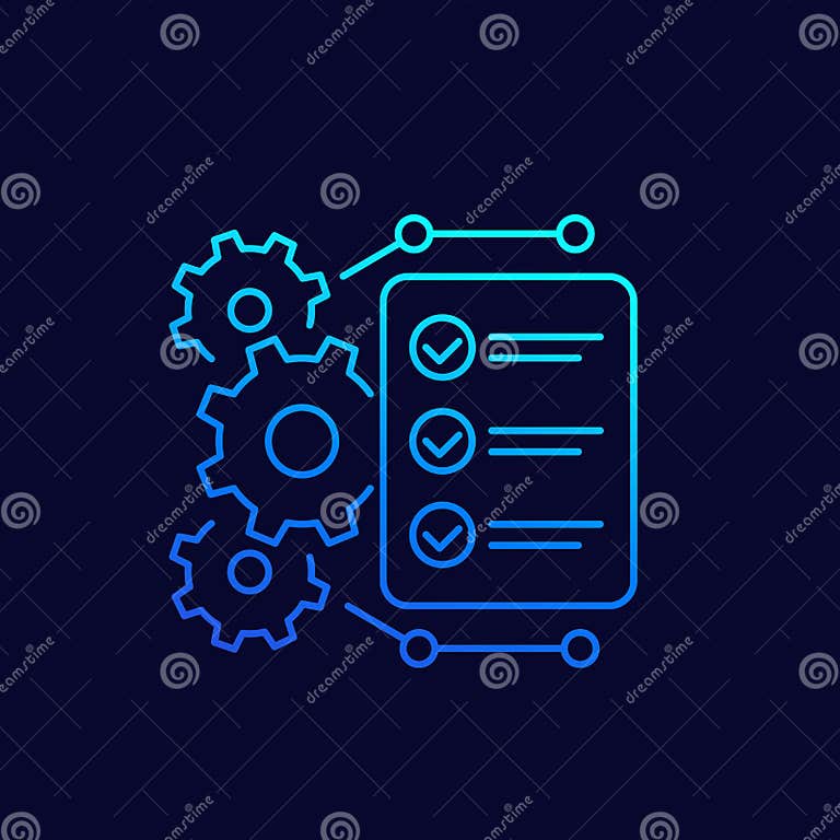 Procedures Icon, Linear Vector Design Stock Vector - Illustration of ...