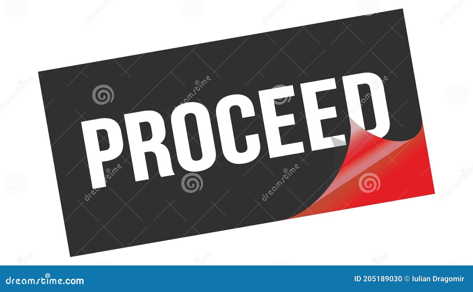 PROCEED Text on Black Red Sticker Stamp Stock Illustration ...