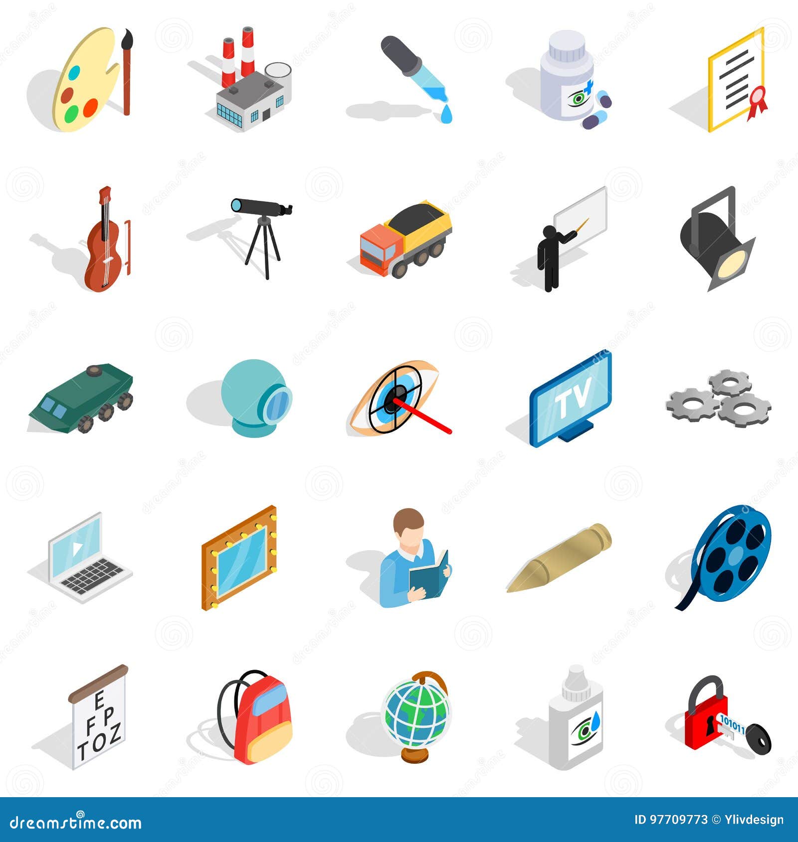 Proceedings Icons Set, Isometric Style Stock Vector - Illustration of ...