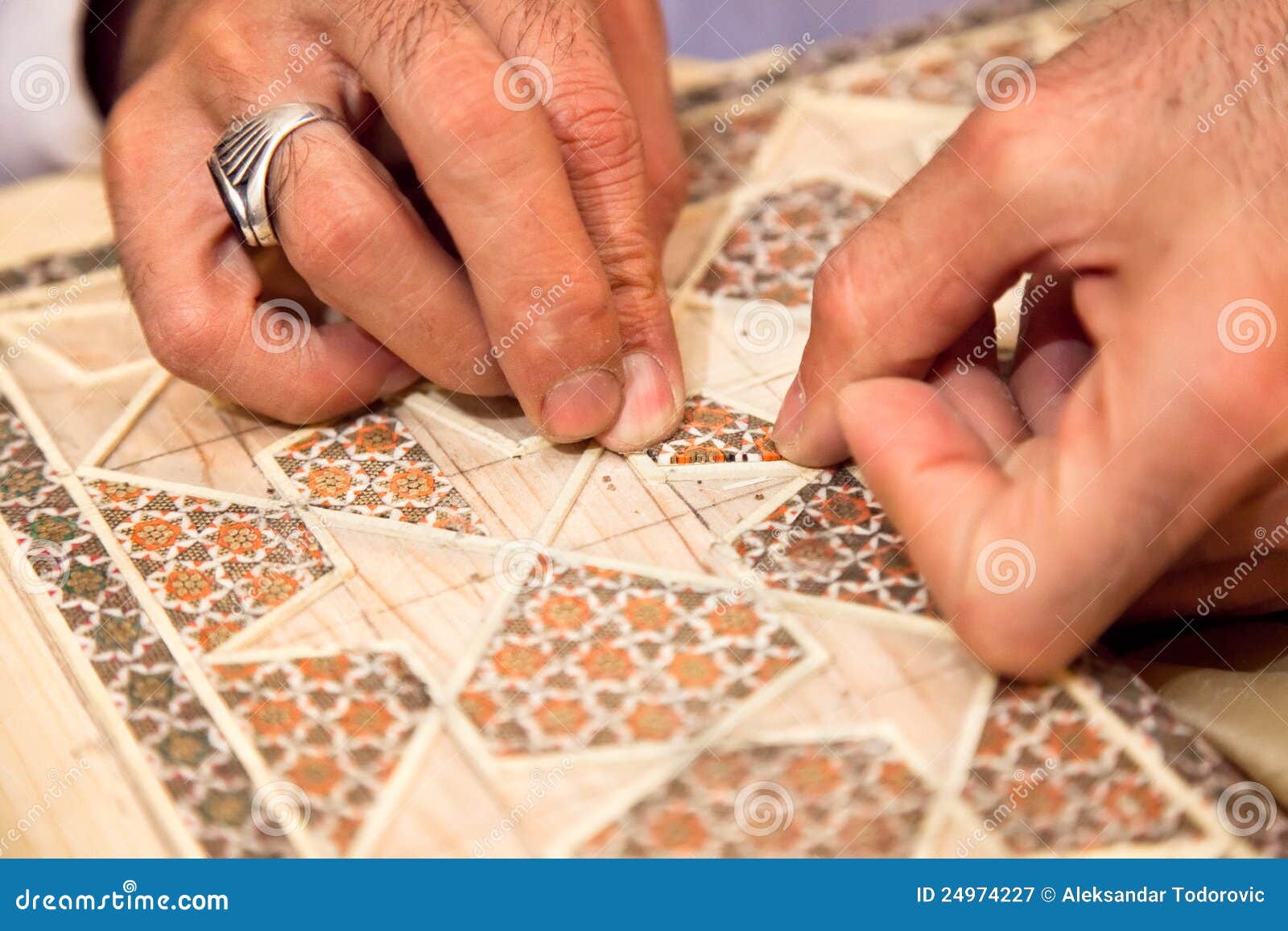 Proces of Making Traditional Persian Mosaic Khatam Stock Image - Image ...