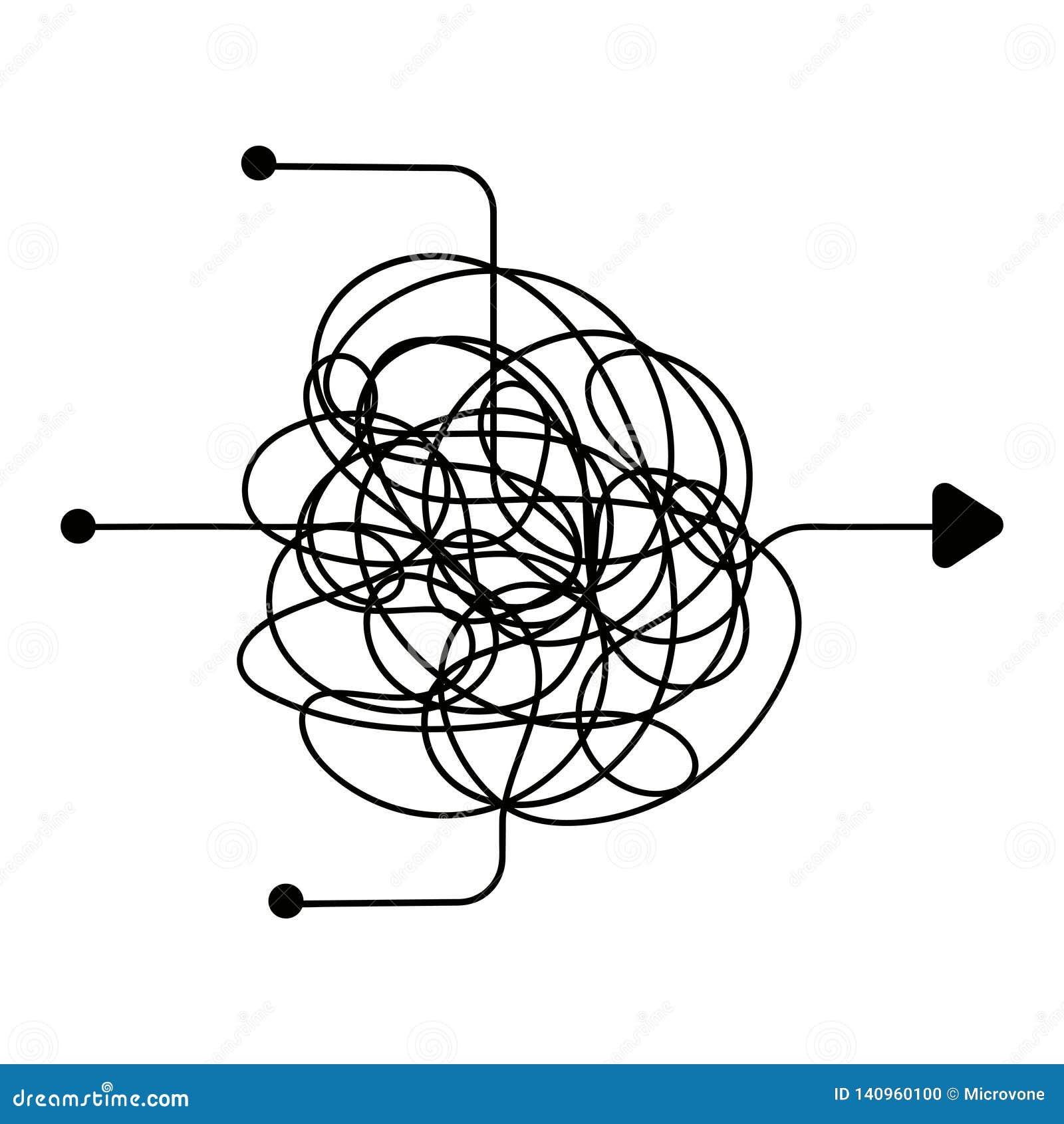 Proceso Confuso Línea Símbolo Del Caos Encontrando Una Salida Trabajo
