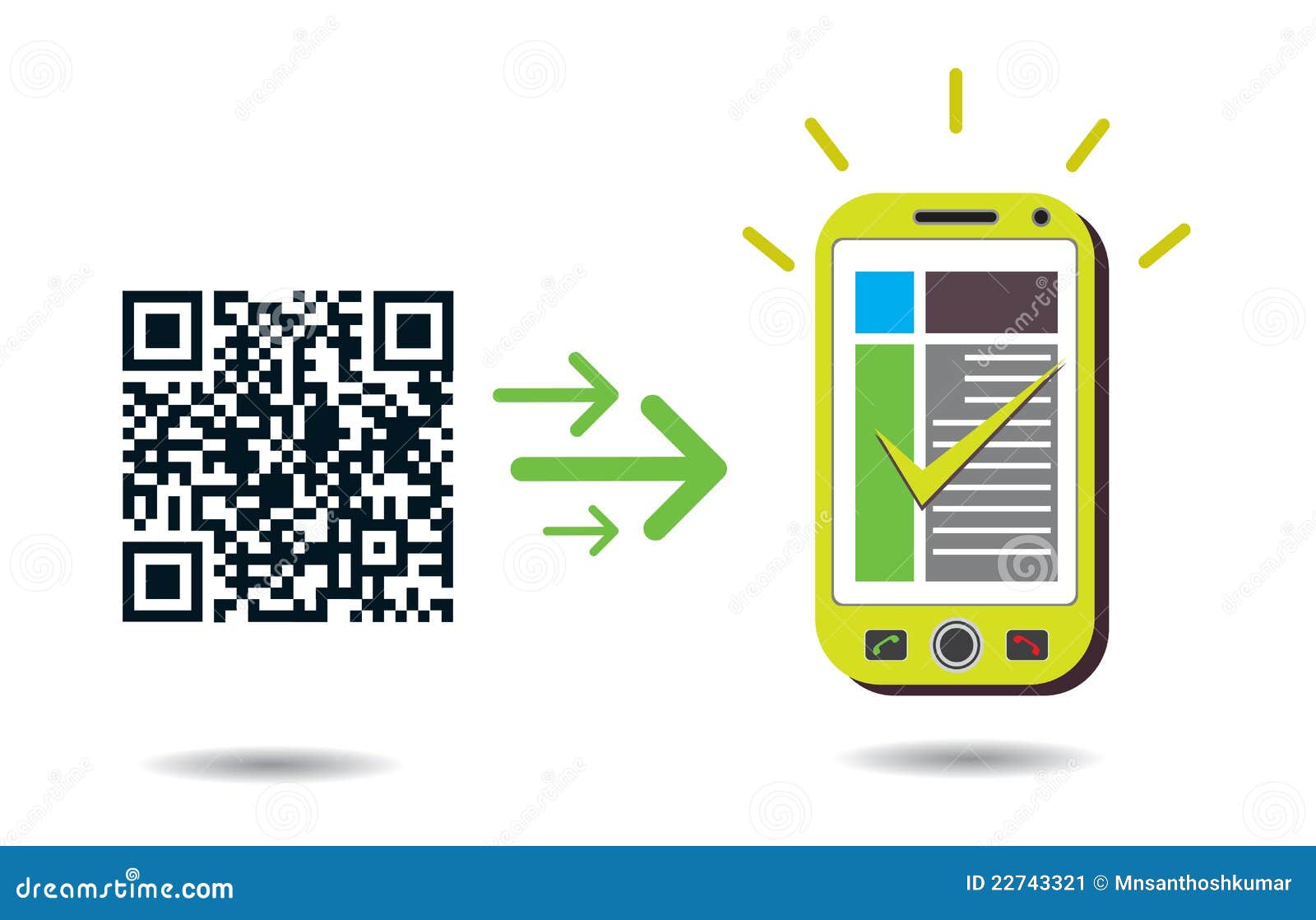 Proceso De Código De QR En Teléfono Celular Ilustración del Vector ...
