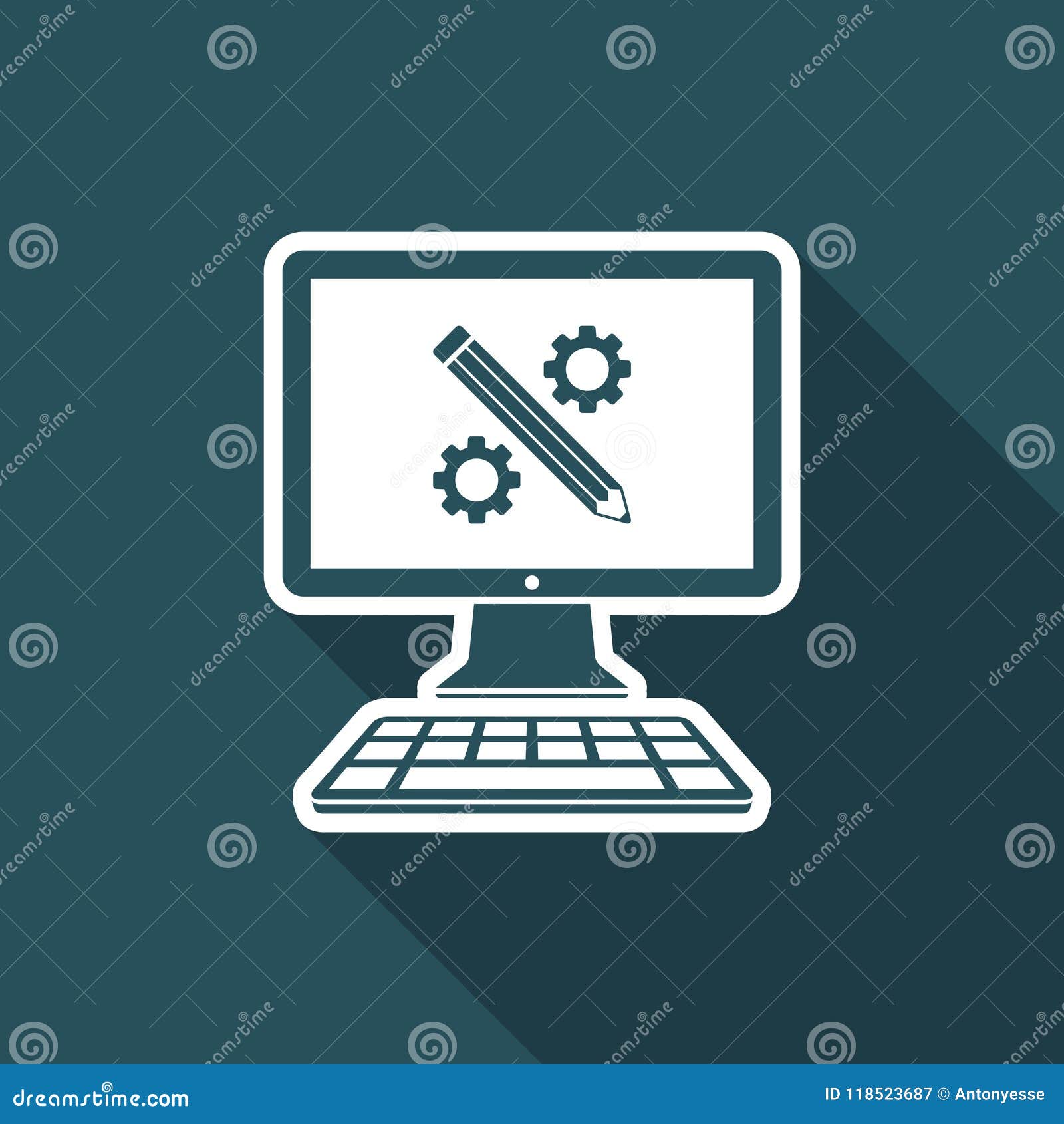 Proceso Digital Creativo - Icono Plano Del Vector Ilustración del ...