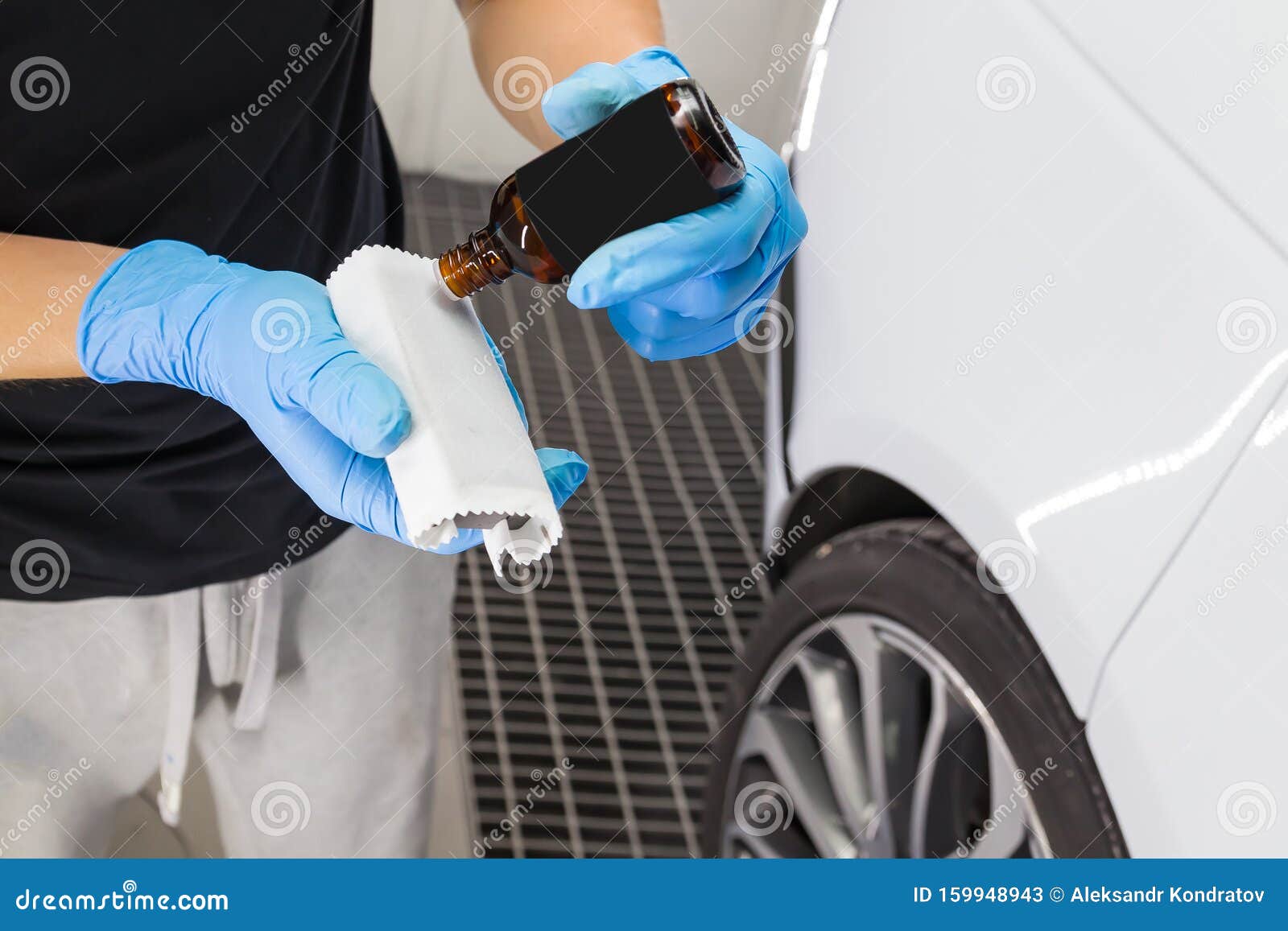 The Process of Applying and Dripping a Drop of a Nano-ceramic Coating ...