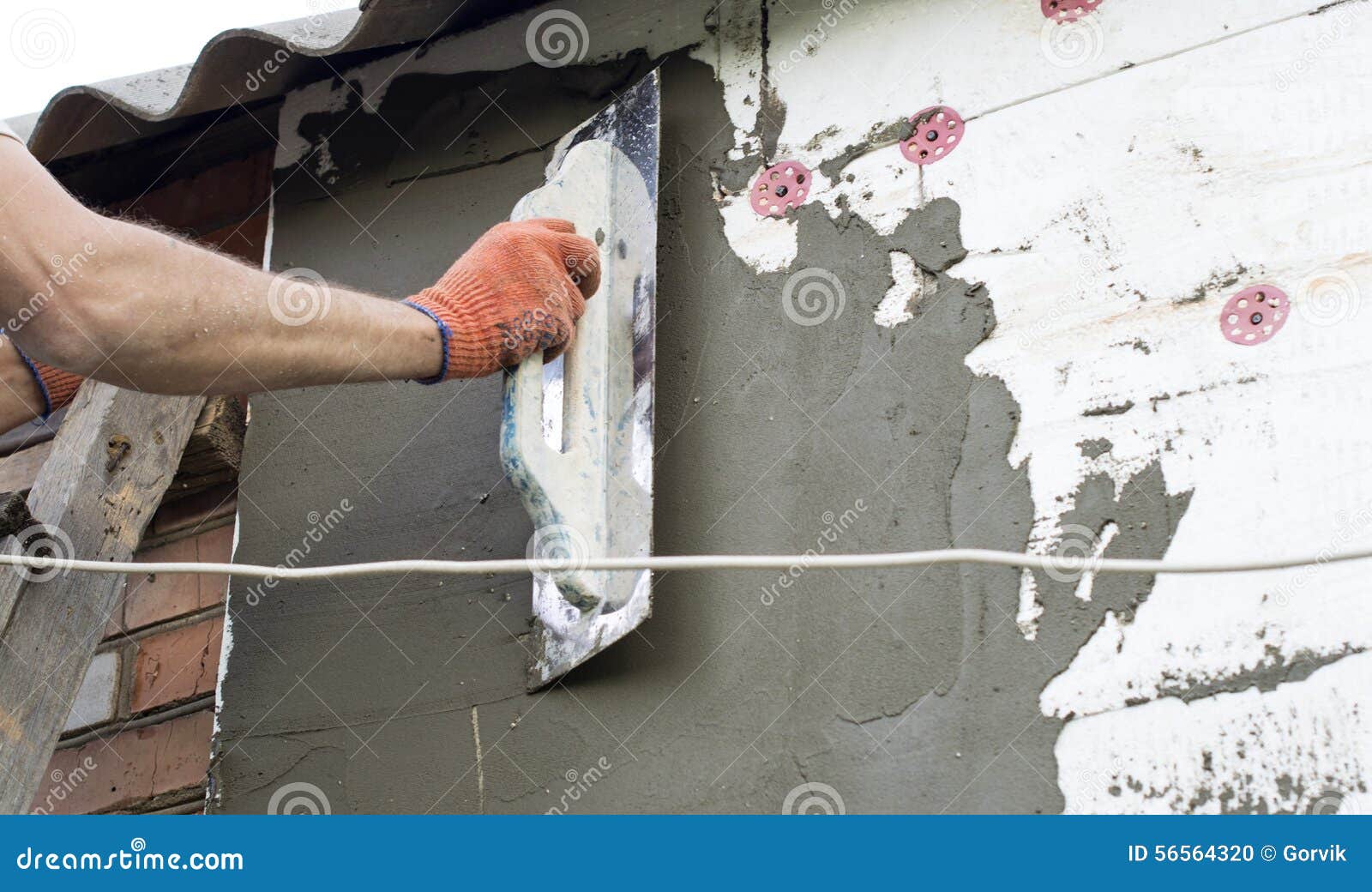 The Process of Applying Putty with a Spatula Stock Photo - Image of ...