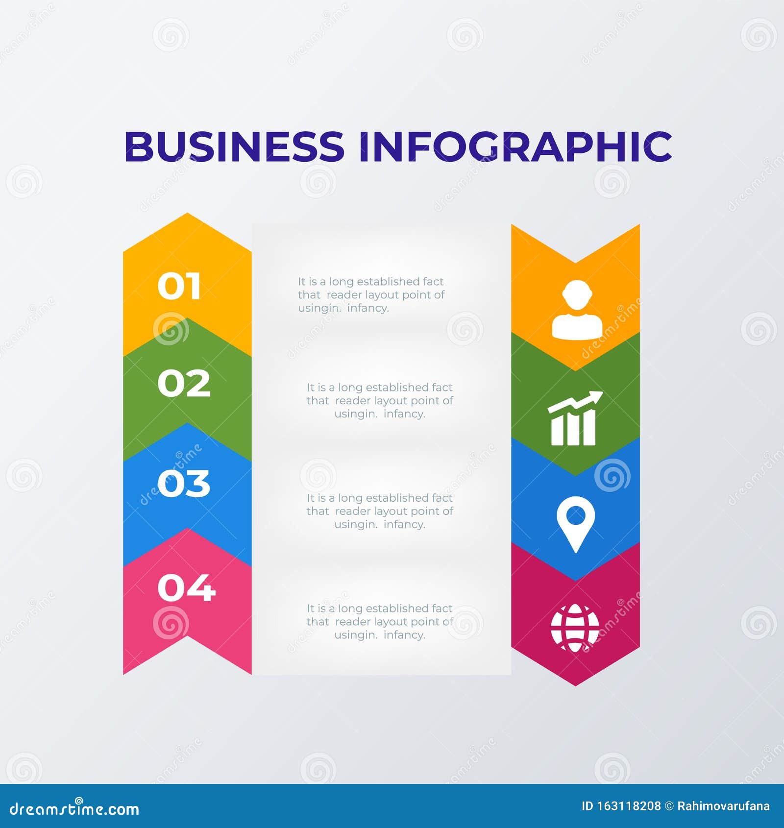 Process Arrows Infographic Template Design. Business Concept Infograph ...