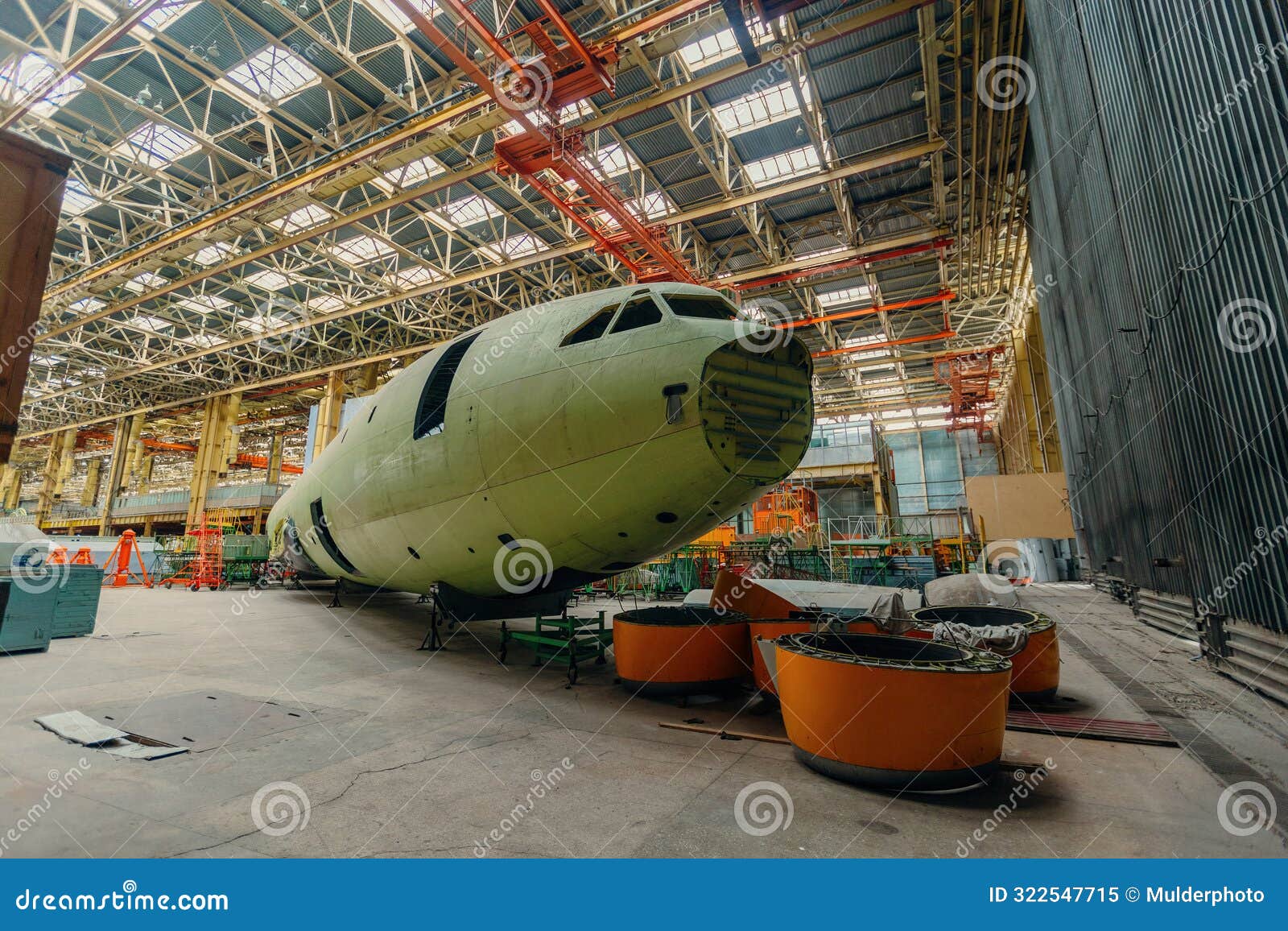 Process of Assembling of Aircraft in the Factory Stock Image - Image of ...