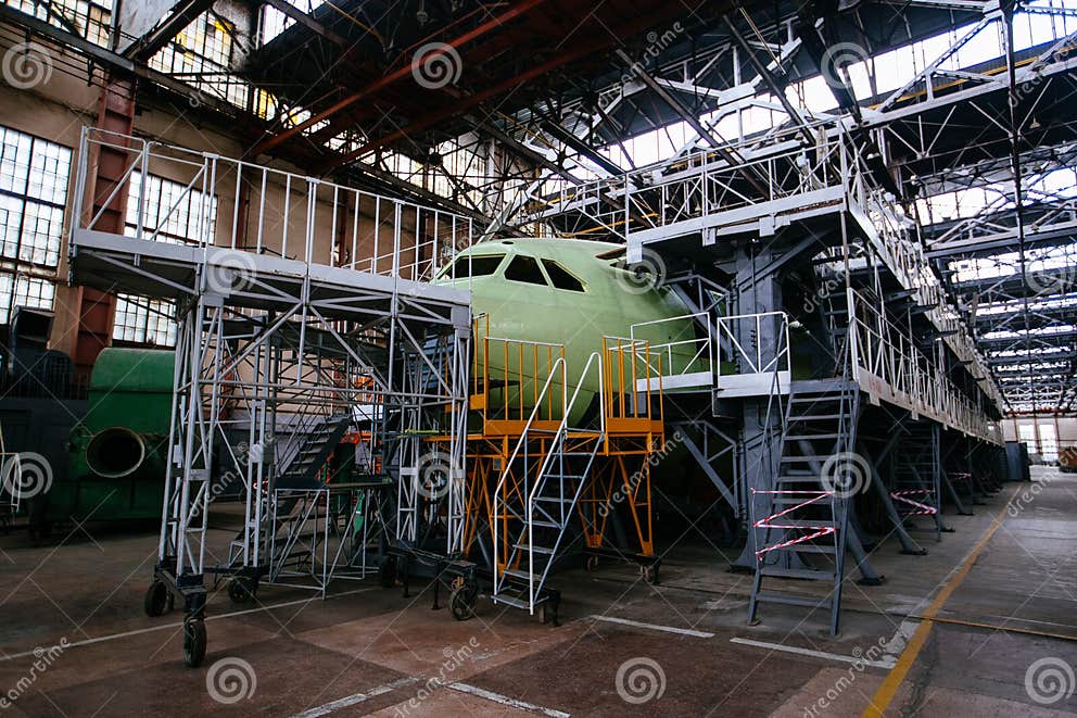 Process of Assembling of Aircraft in the Factory Stock Photo - Image of ...