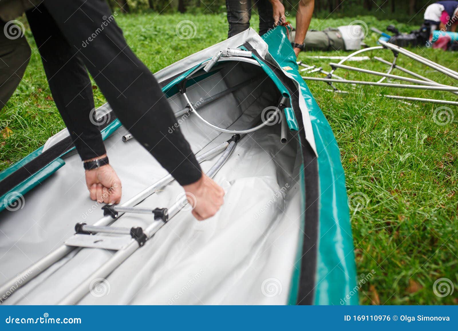 The Process of Assembling and Repairing Kayaks: Metal Skeleton, PVC ...