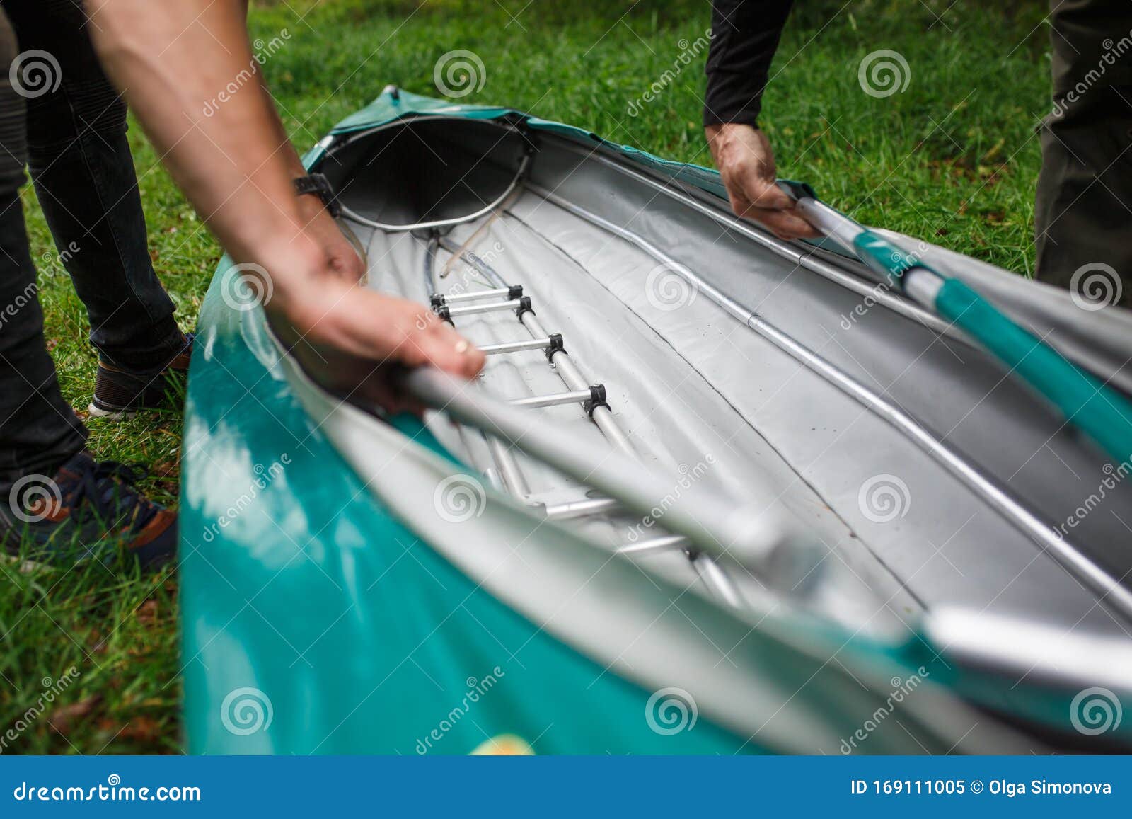 The Process of Assembling and Repairing Kayaks: Metal Skeleton, PVC ...
