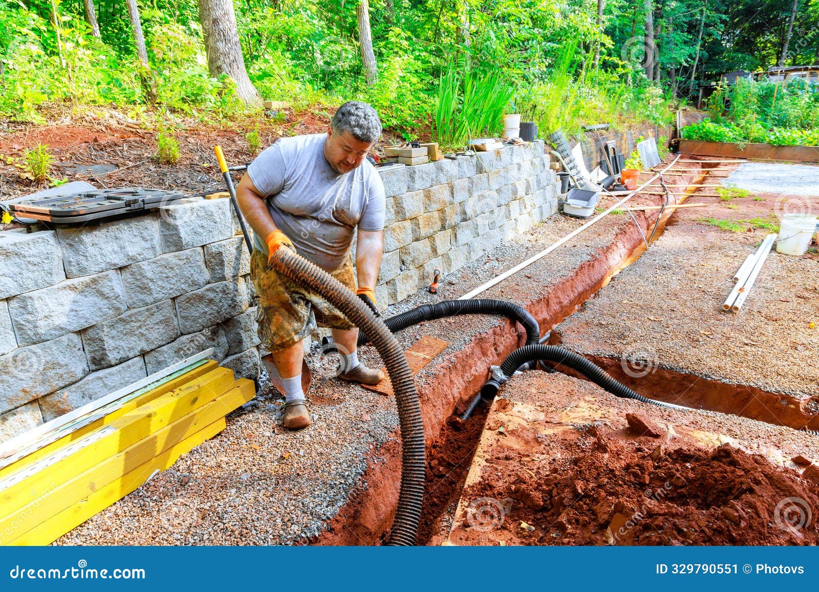 Process of Assembling Underground Drainage Pipes for Outflow of ...
