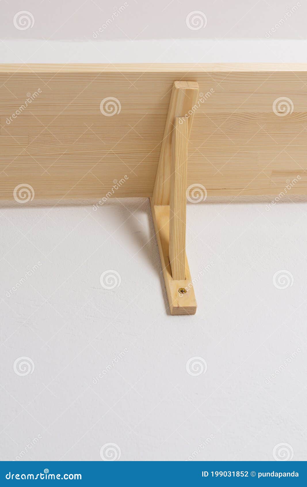 The Process of Attaching a Wooden Shelf To the Wall Stock Photo - Image ...