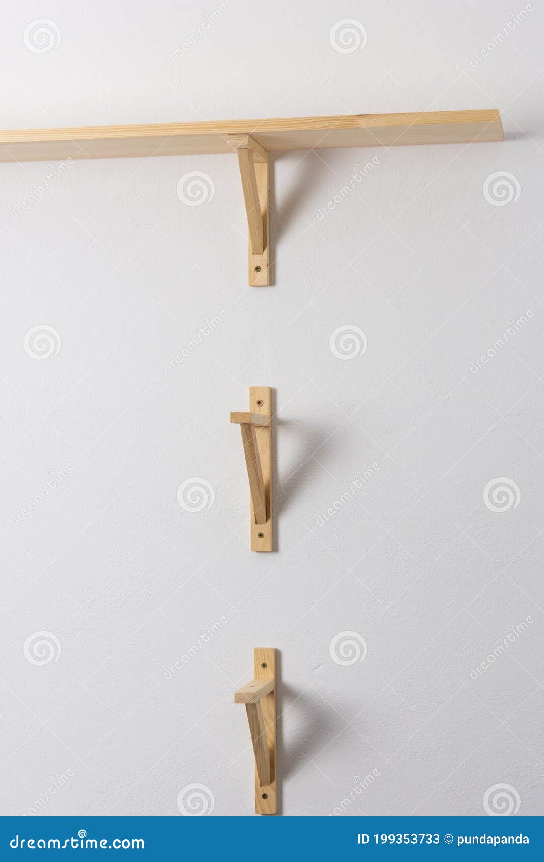 The Process of Attaching a Wooden Shelf To the Wall Stock Image - Image ...