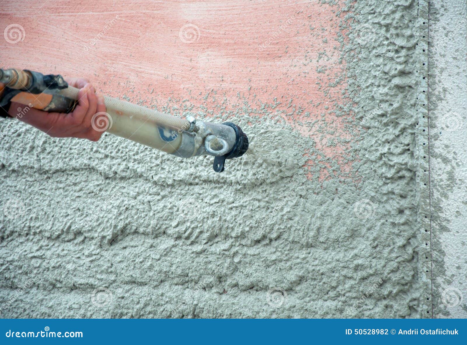 The Process of Automatically Applying Plaster Stock Photo - Image of ...