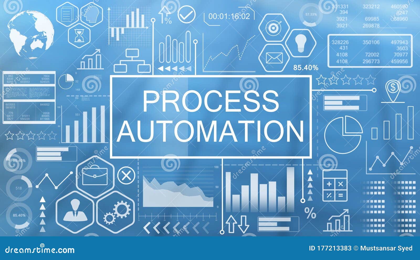 Process Automation, Animated Typography Stock Illustration ...