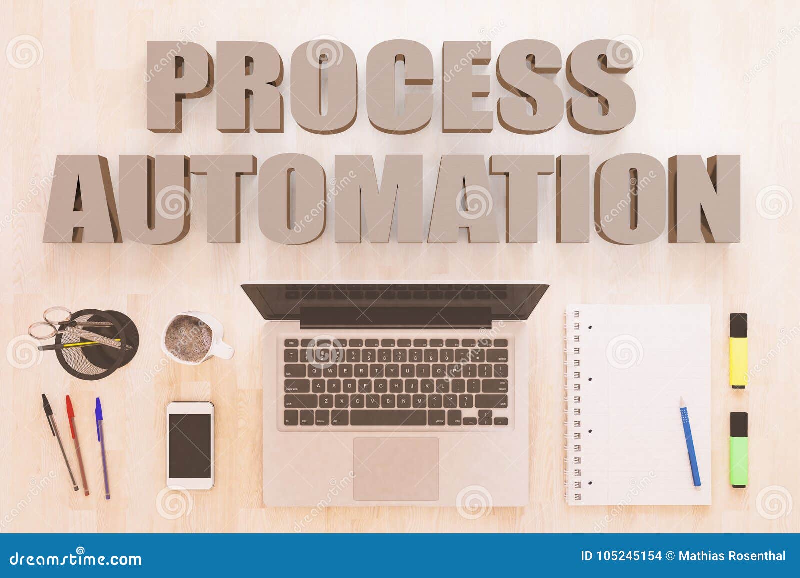 Process Automation Text Concept Stock Illustration - Illustration of ...