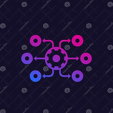 Process Automation Vector Icon Stock Vector - Illustration of branching ...