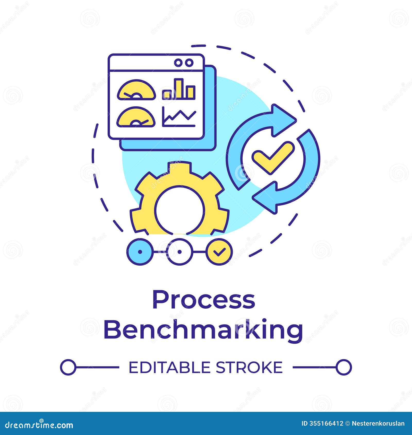 Process Benchmarking Multi Color Concept Icon Stock Photo - Image of ...