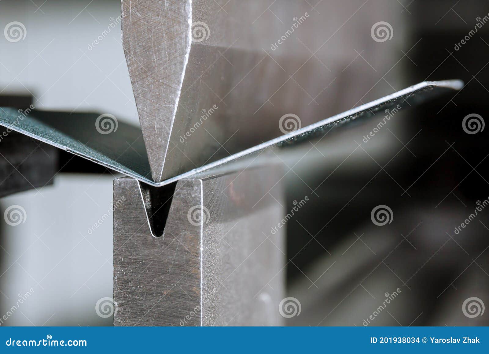The Process Of Bending Galvanized Sheet Metal 2 Millimeters Thick On A ...