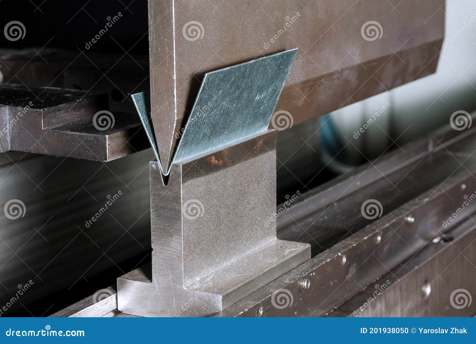 The Process of Bending Sheet Metal on a Hydraulic Bending Machine Stock ...