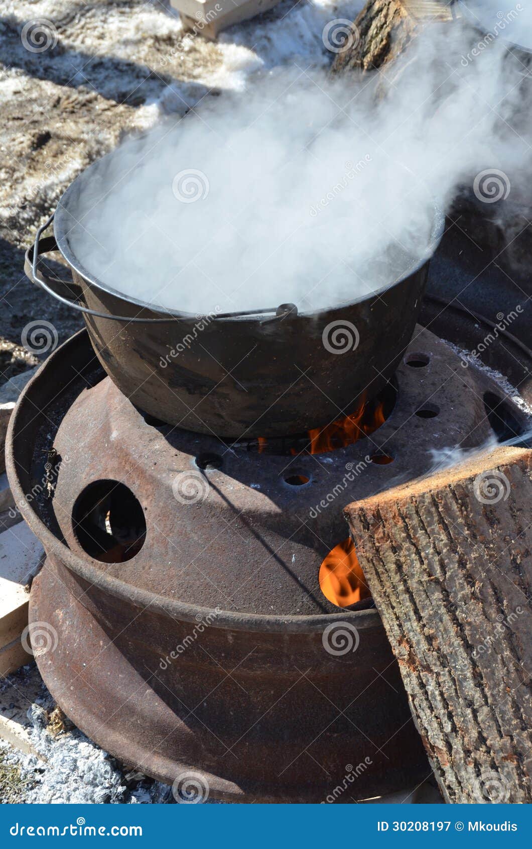 Preparing Maple Syrup stock image. Image of iron, vapour - 30208197