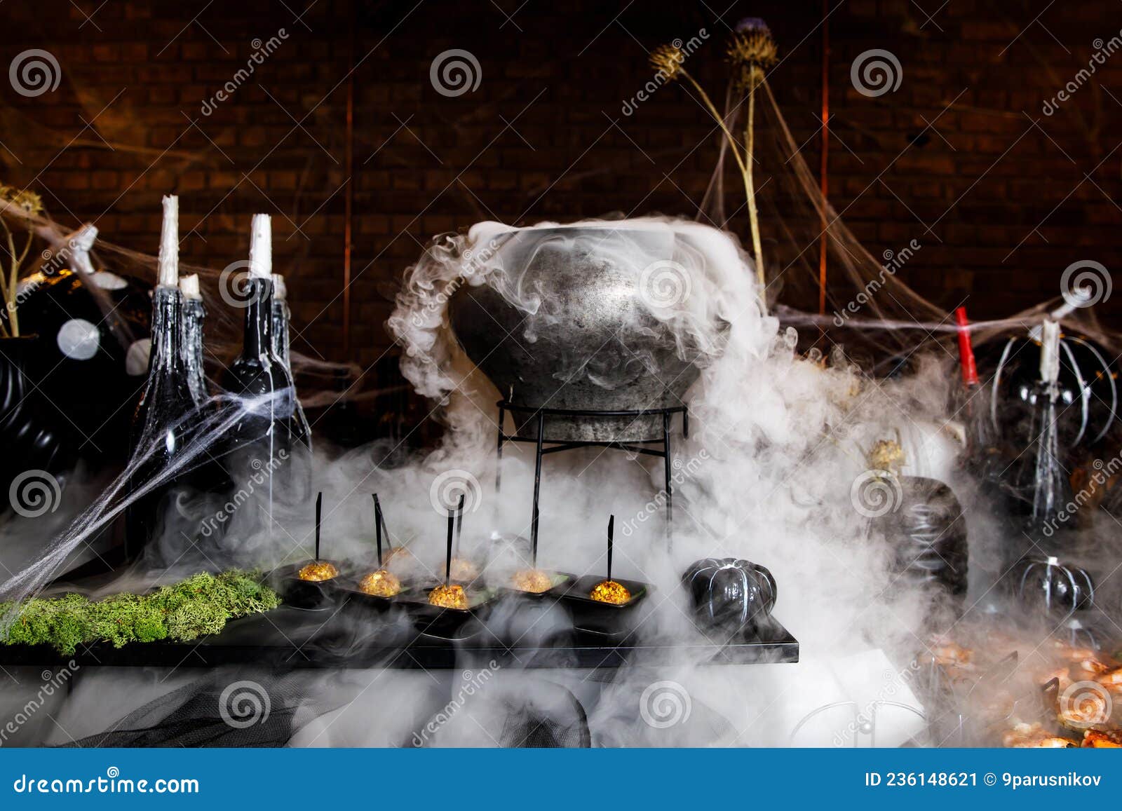 The Process of Brewing a Potion in a Cauldron. Stock Image - Image of ...