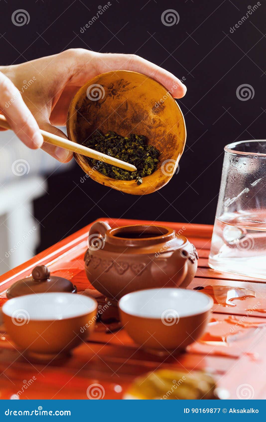 The Process of Brewing Tea at the Tea Ceremony. Stock Image - Image of ...