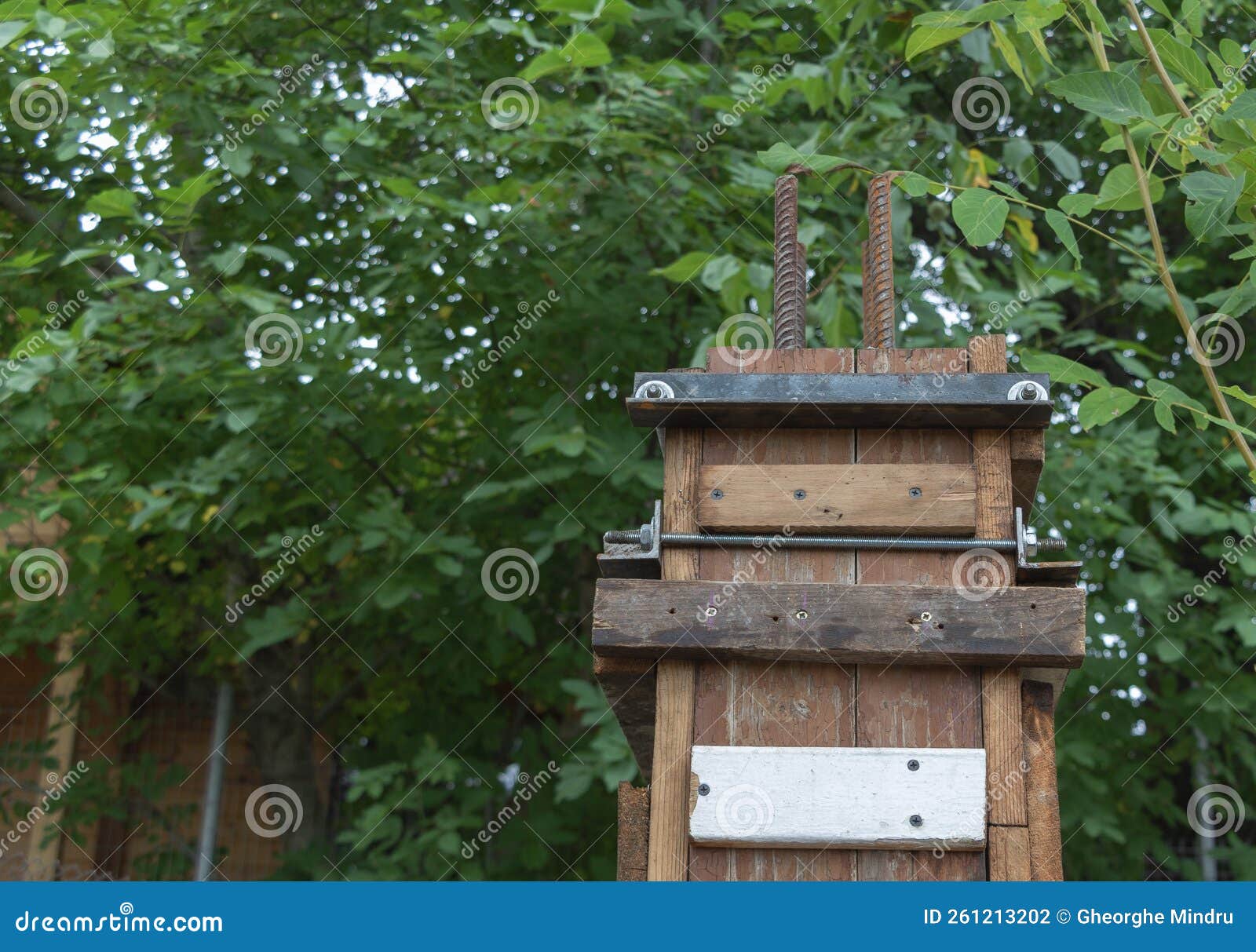 In the Process of Building the Concrete Column - Wooden Formwork is ...