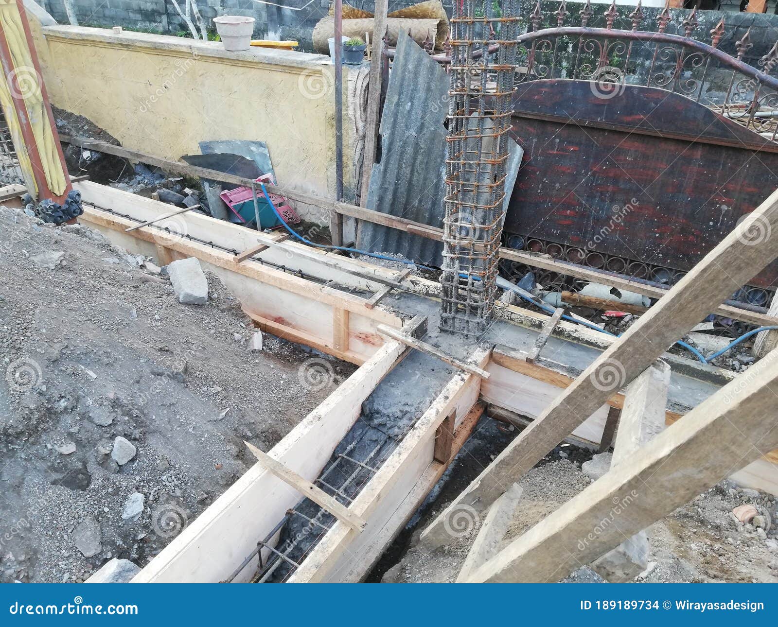 The Process of Building Houses, Building Foundations Stock Photo ...