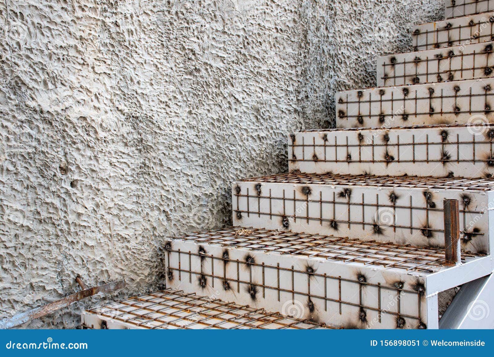 Process Building Monolithic Concrete Staircase Stock Image - Image of ...