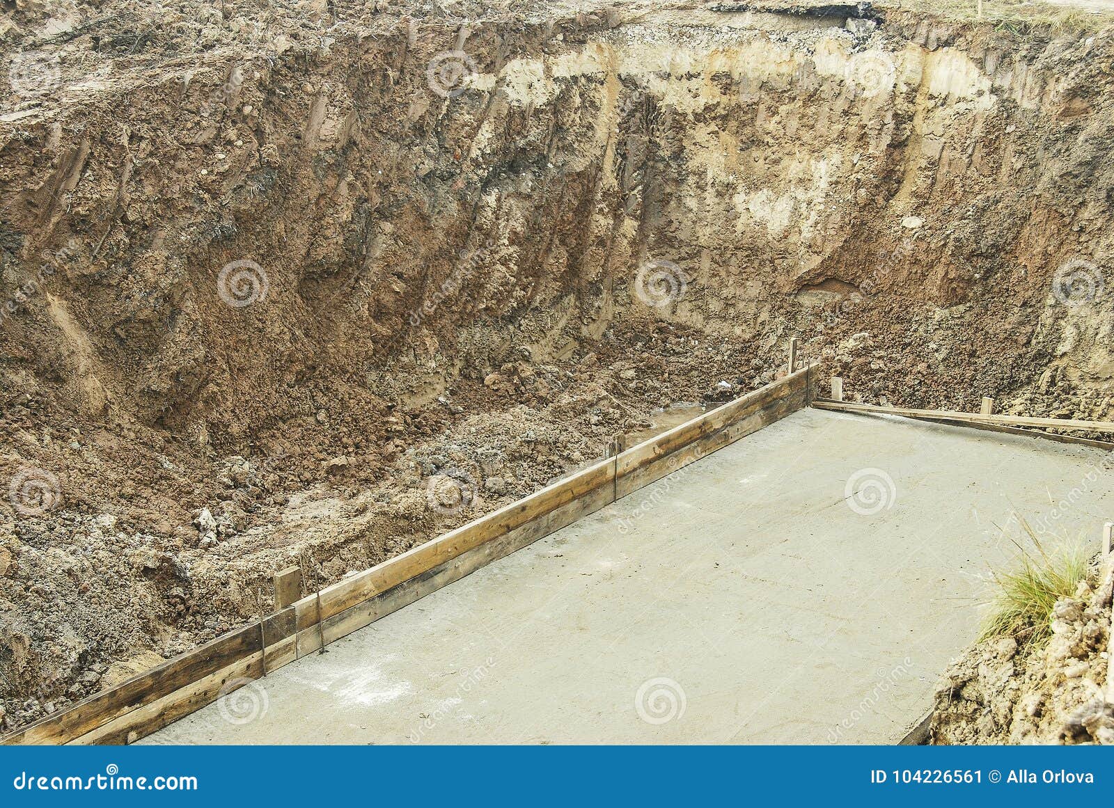 The Process of Building a New Road Stock Image - Image of cement, sand ...