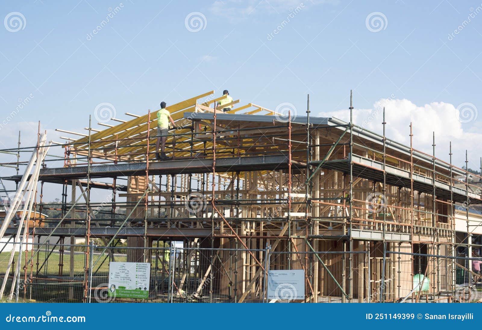 Process of Building Timber Frame House Stock Image - Image of ...