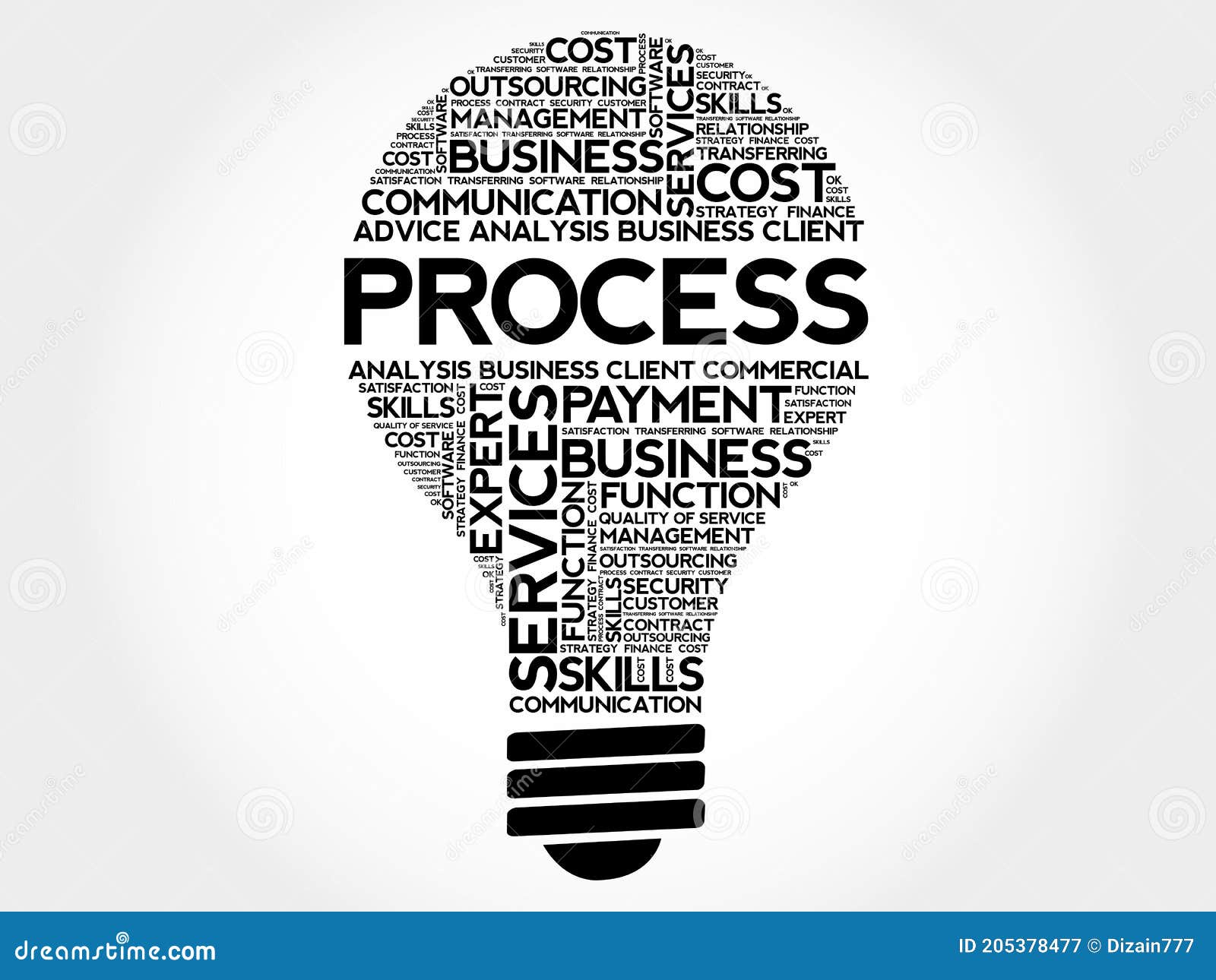 Process bulb word cloud stock illustration. Illustration of idea ...