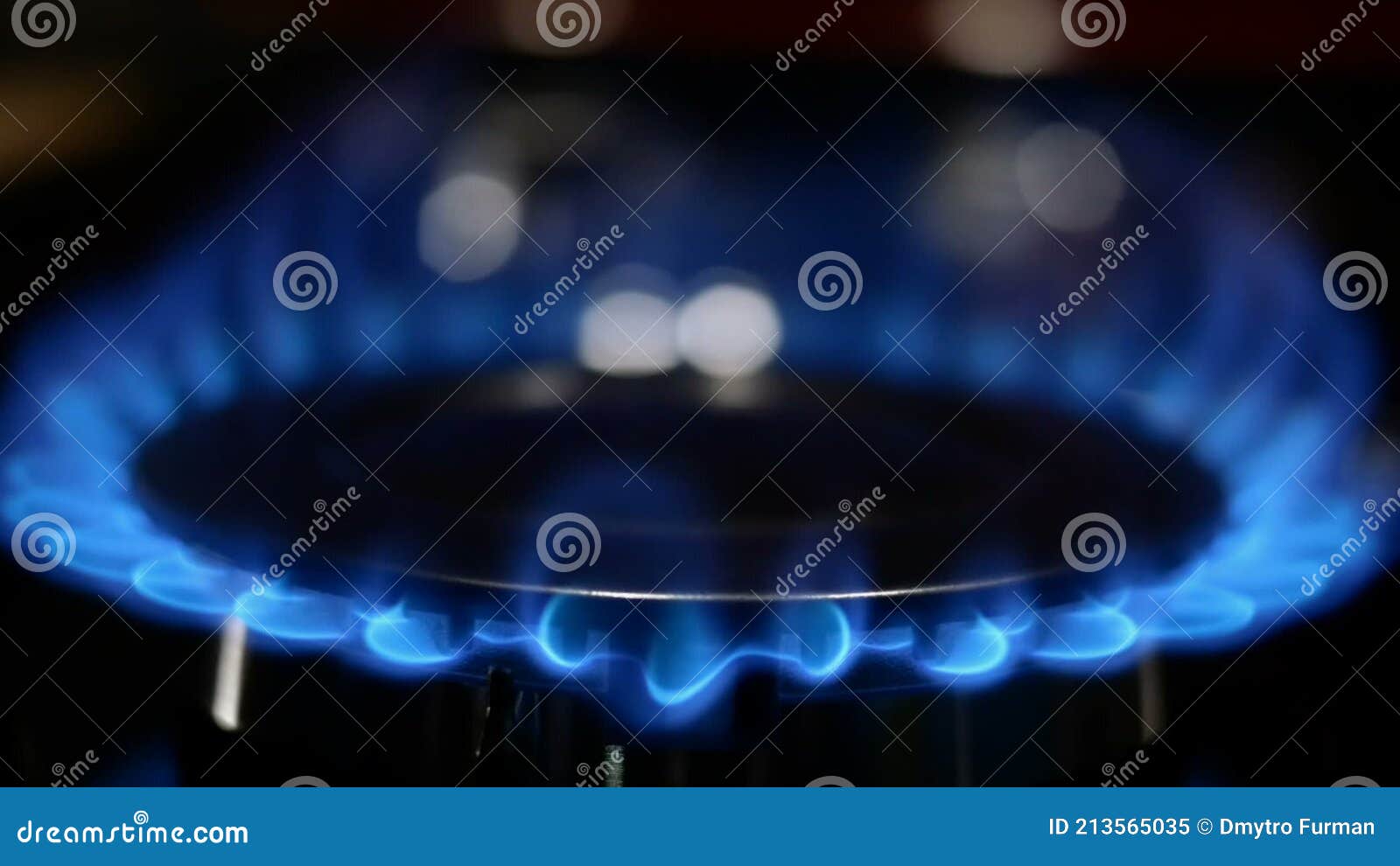 Process of Burning and Appearing Blue Flame of Gas Methane or Propane ...