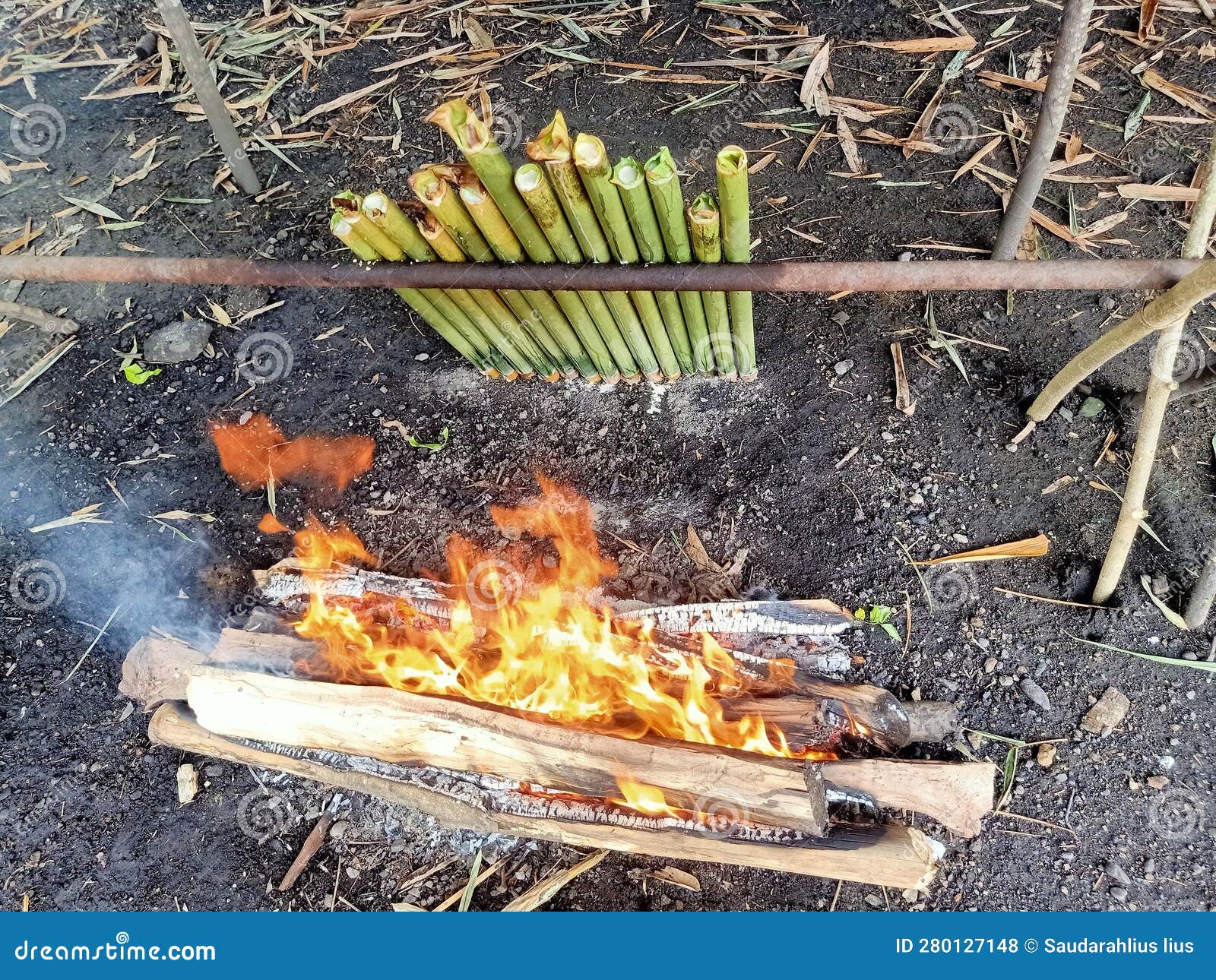 Burning Bamboo Roots Using A Furnace Stock Photography | CartoonDealer ...