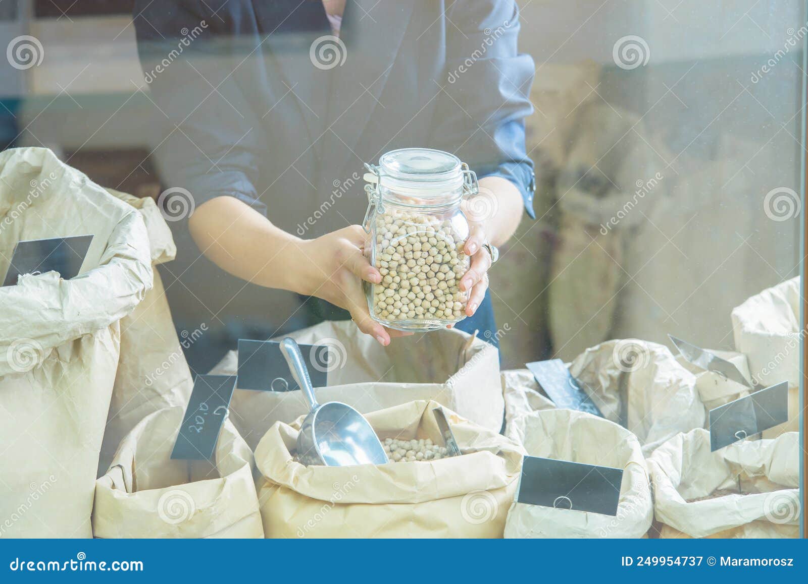 The Process of Buying Products in a Store without Plastic Stock Image ...